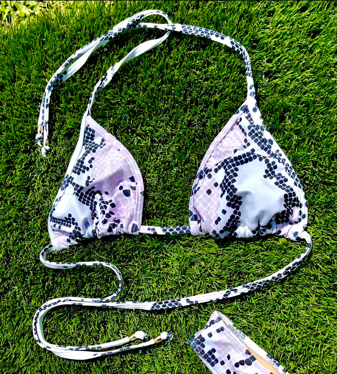 Shira Top - Pink Salt Snake - Triangle Top – Viosa Collection