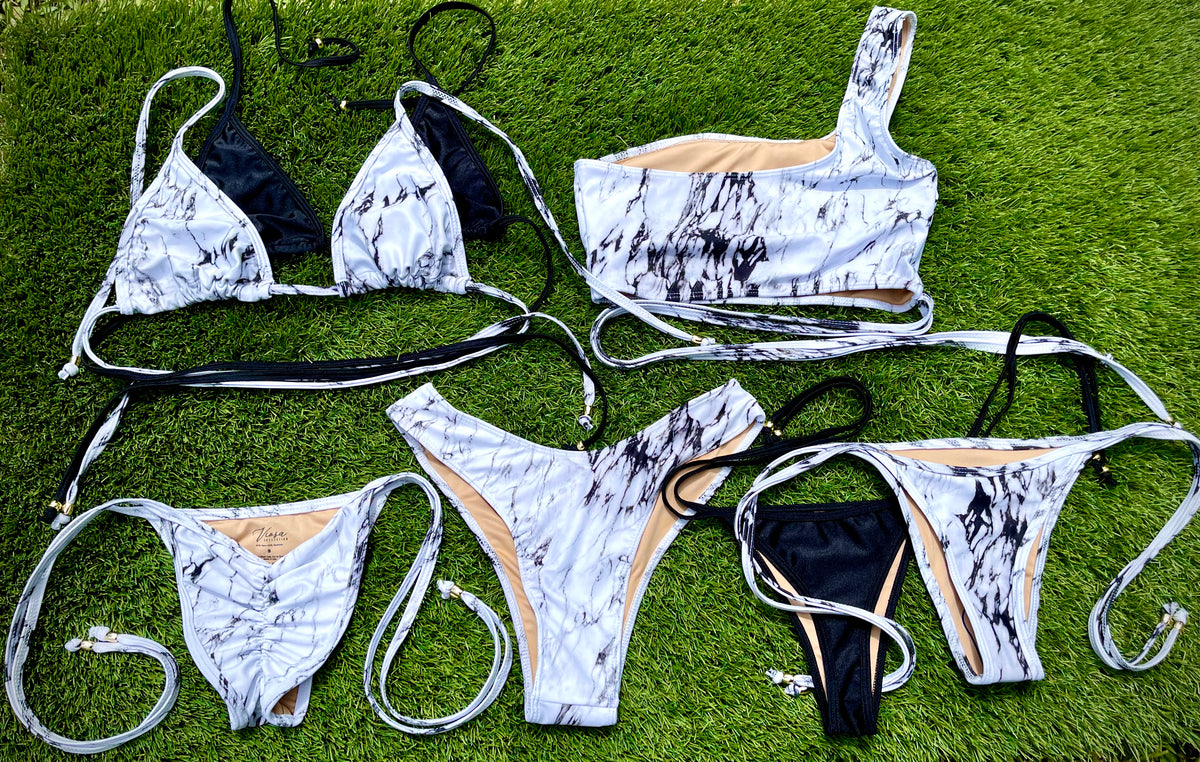 Shira Top - White Marble - Triangle Top – Viosa Collection